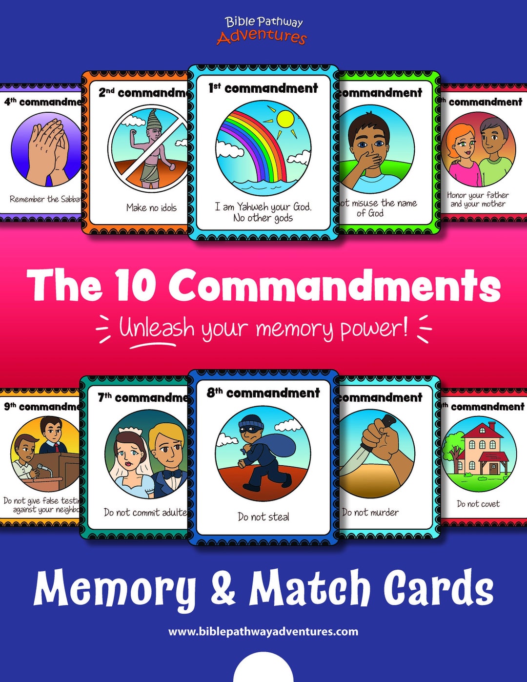 10 Commandments Memory & Match Card Games - Etsy