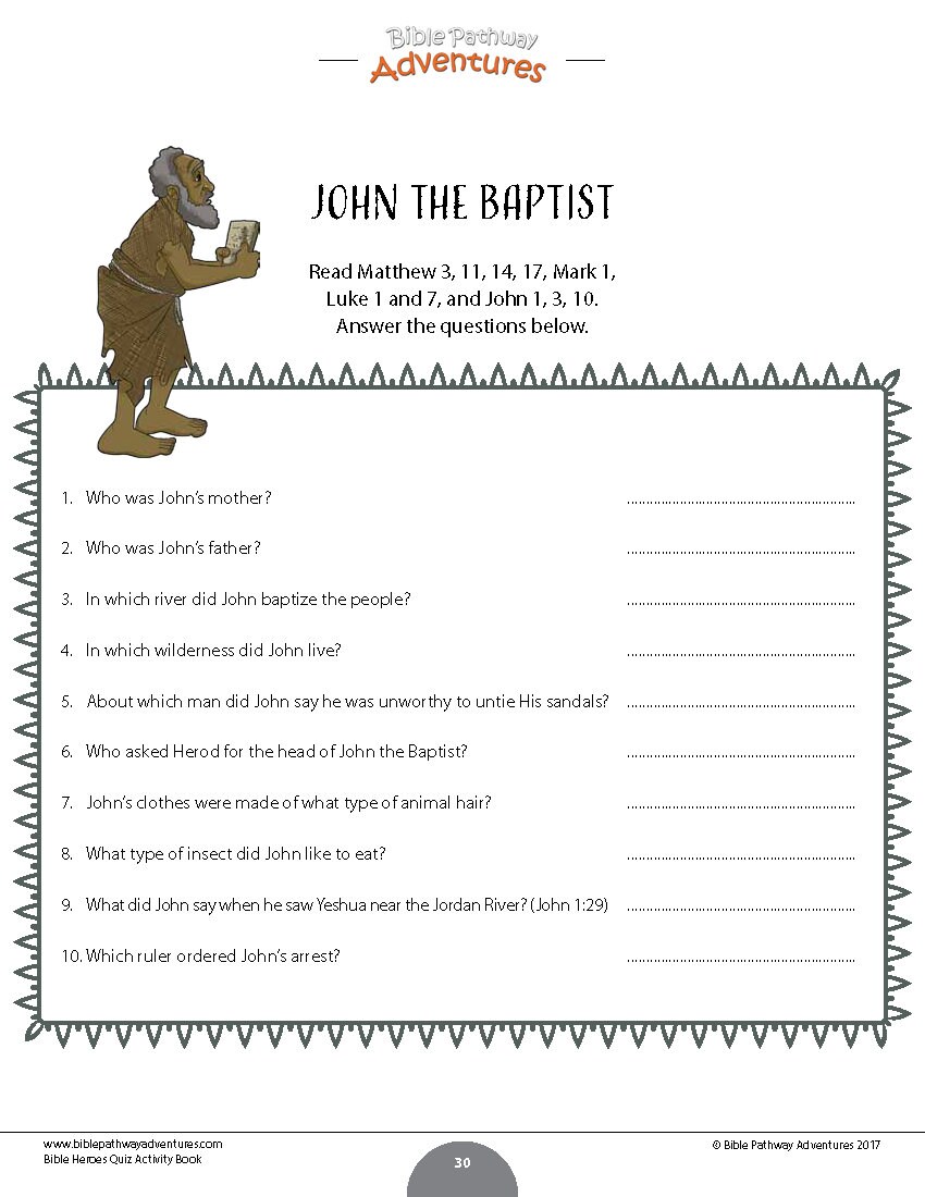 Bible Heroes Quiz Book - Etsy