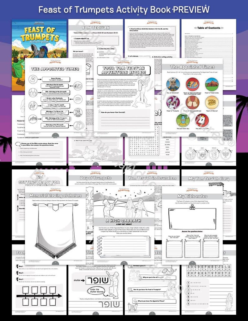 Feast of Trumpets Activity Book (yom Teruah) - Etsy