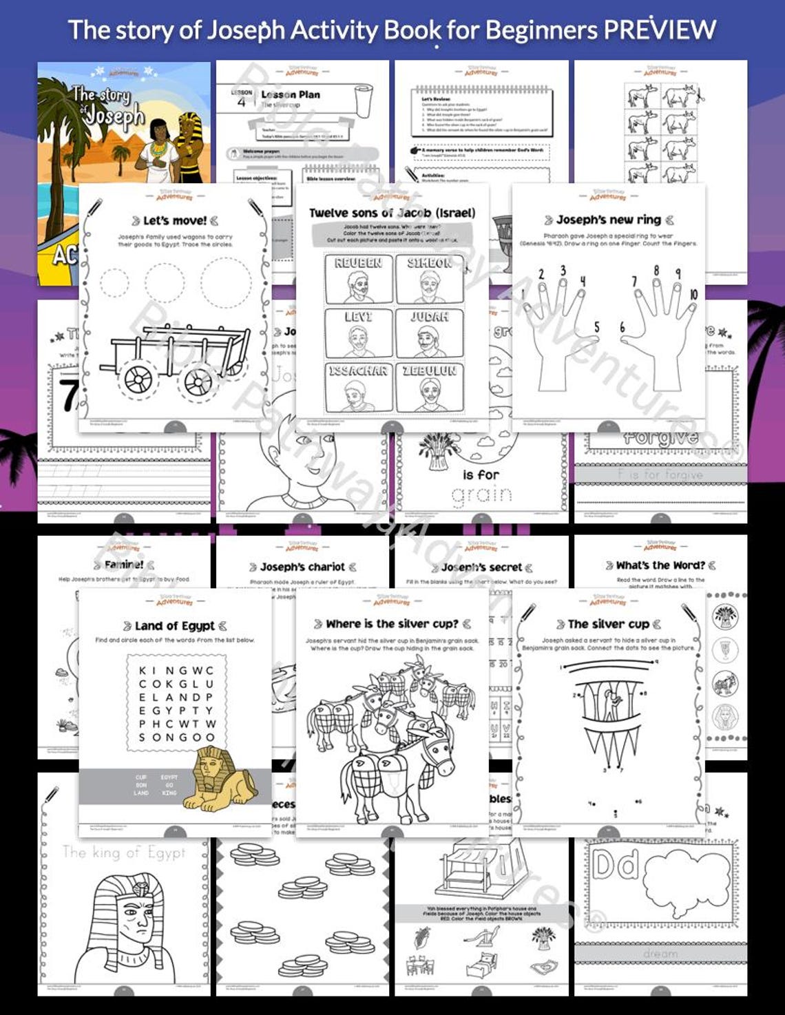 The Story of Joseph Activity Book for Beginners - Etsy