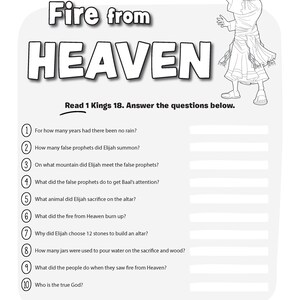 Bible Miracles: Elijah and the Prophets of Baal Activity Book - Etsy