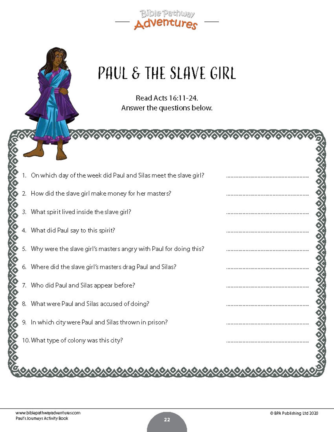 BUNDLE: Paul the Apostle Activity Books | Etsy