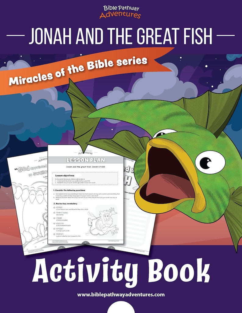 Bible Miracles: Jonah and the Great Fish Activity Book - Etsy