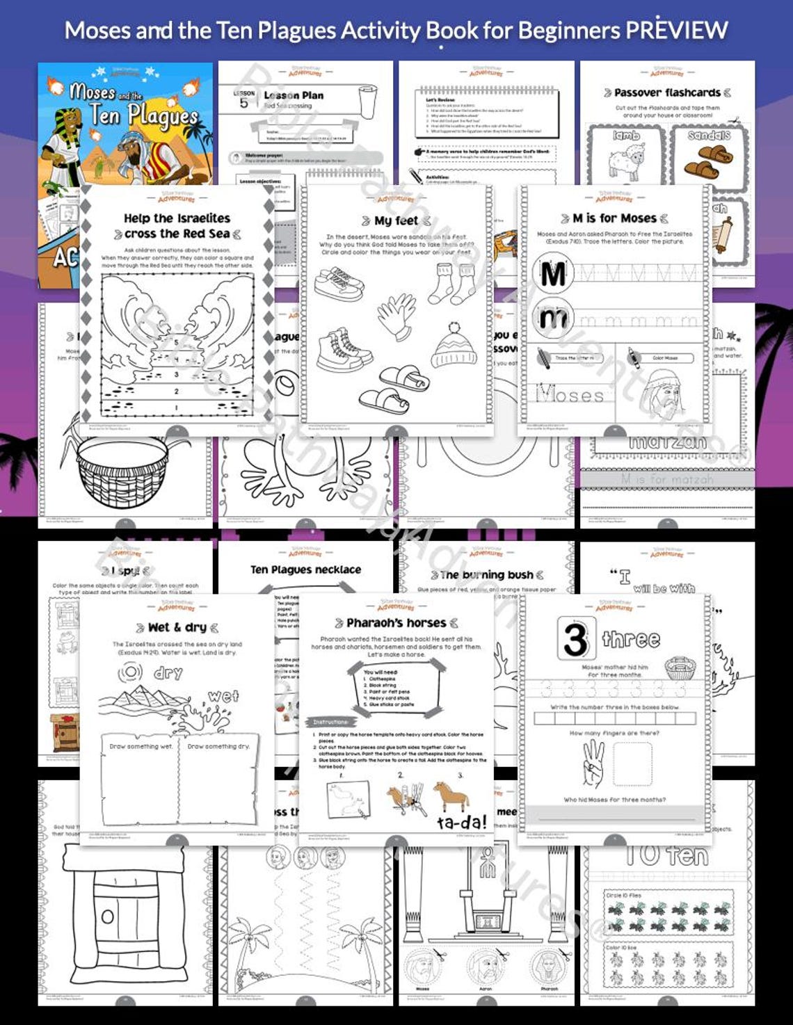 Moses and the Ten Plagues Activity Book - Etsy