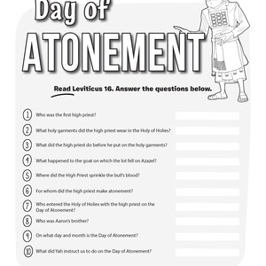 Day of Atonement Activity Book - Etsy