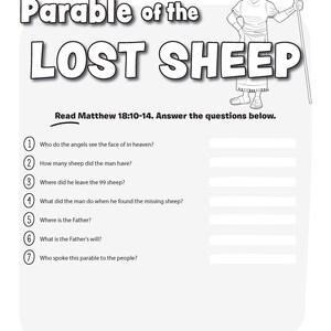 Bible Parable: the Lost Sheep Activity Book - Etsy