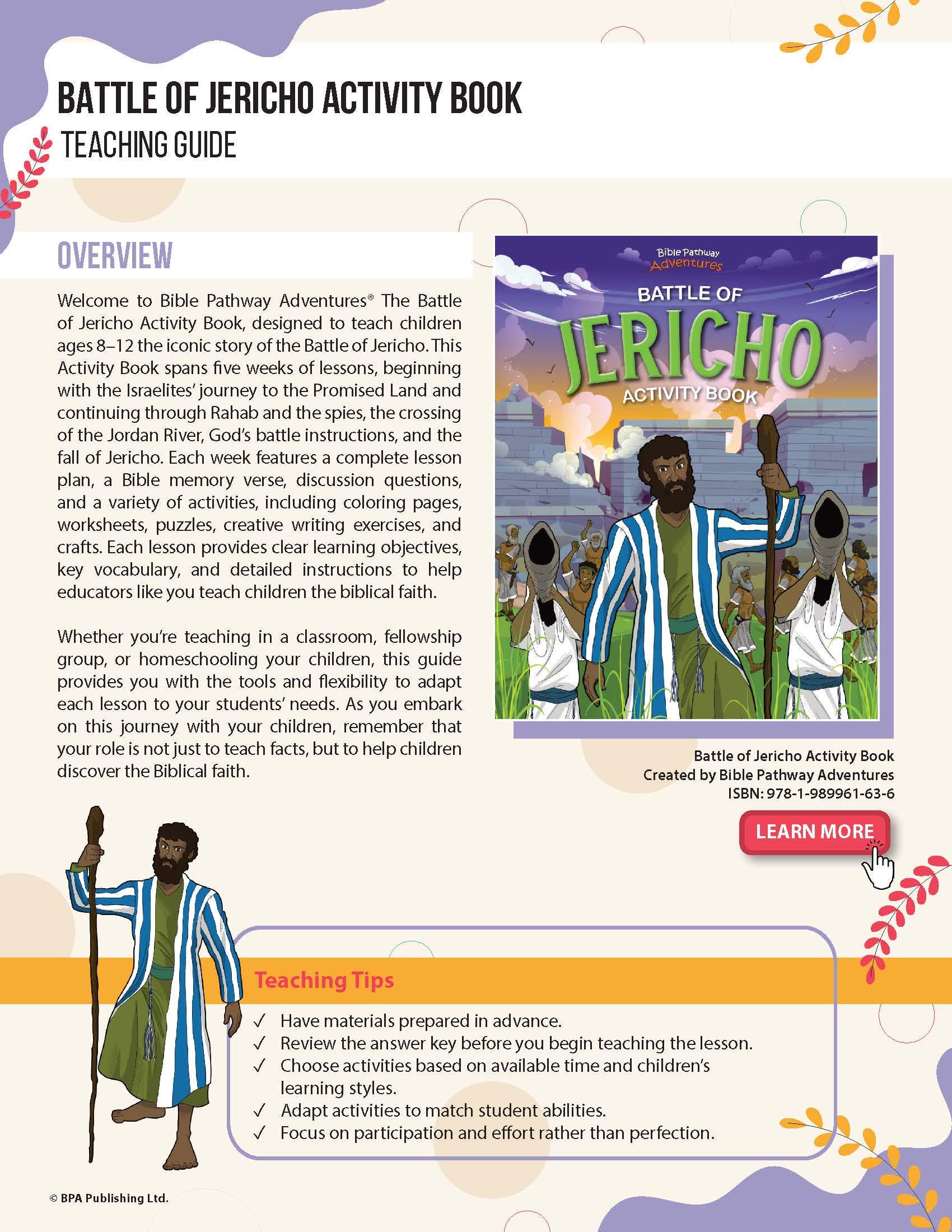 Battle of Jericho Activity Book - Etsy