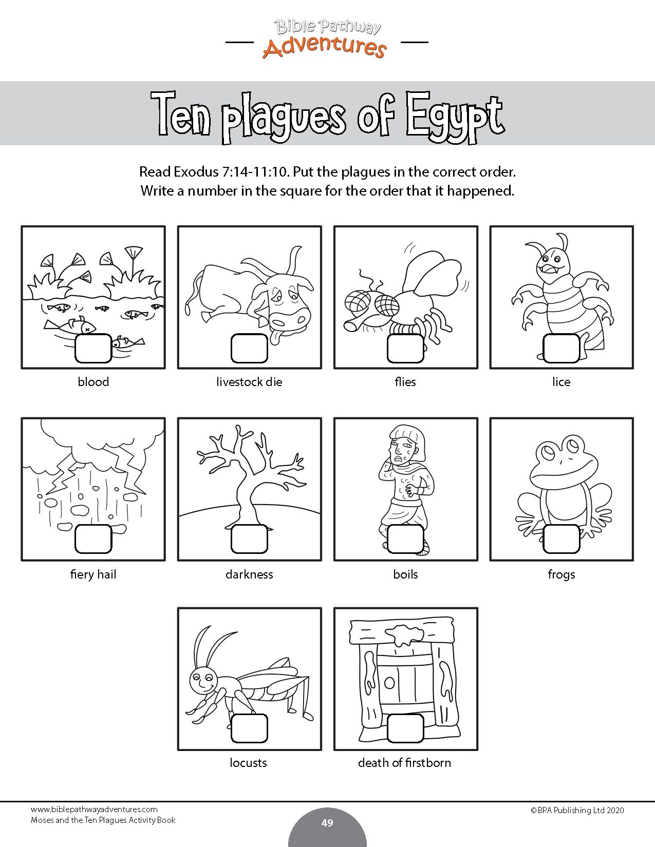 Moses and the Ten Plagues | Printable Activity Book - Etsy