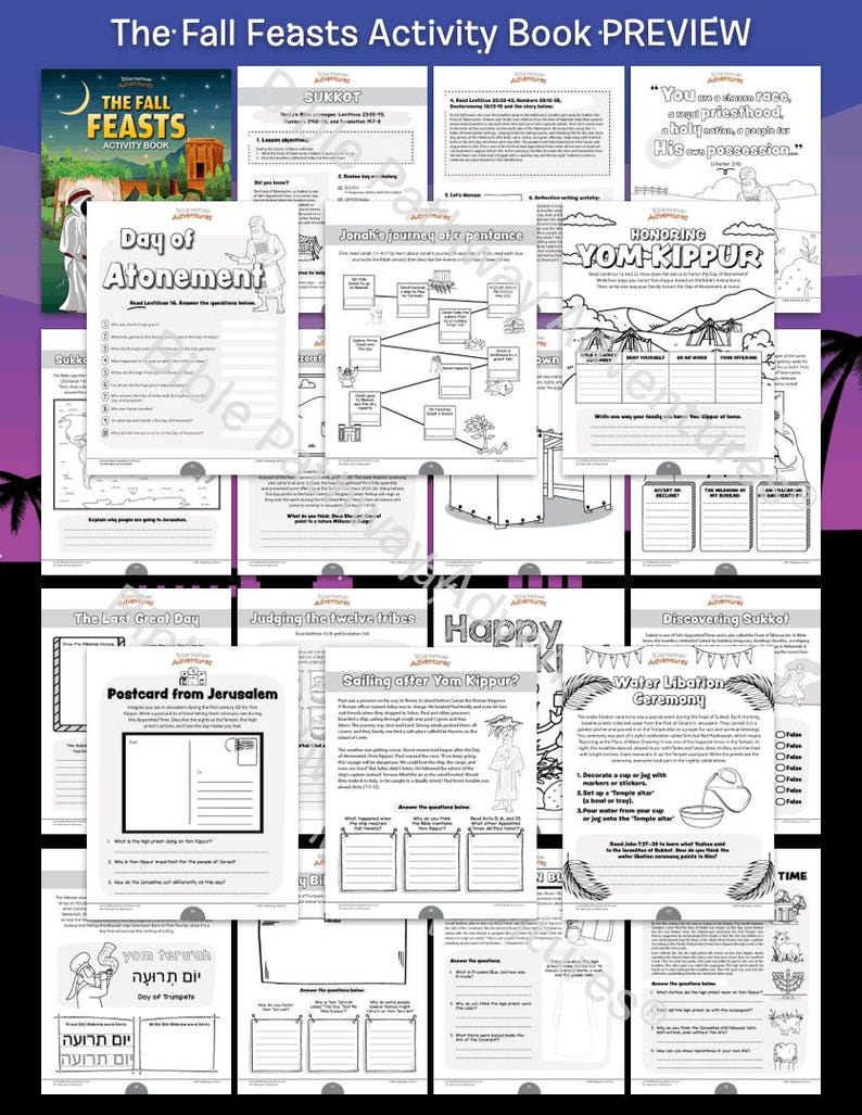 The Fall Feasts Activity Book: Trumpets, Atonement, and Sukkot - Etsy