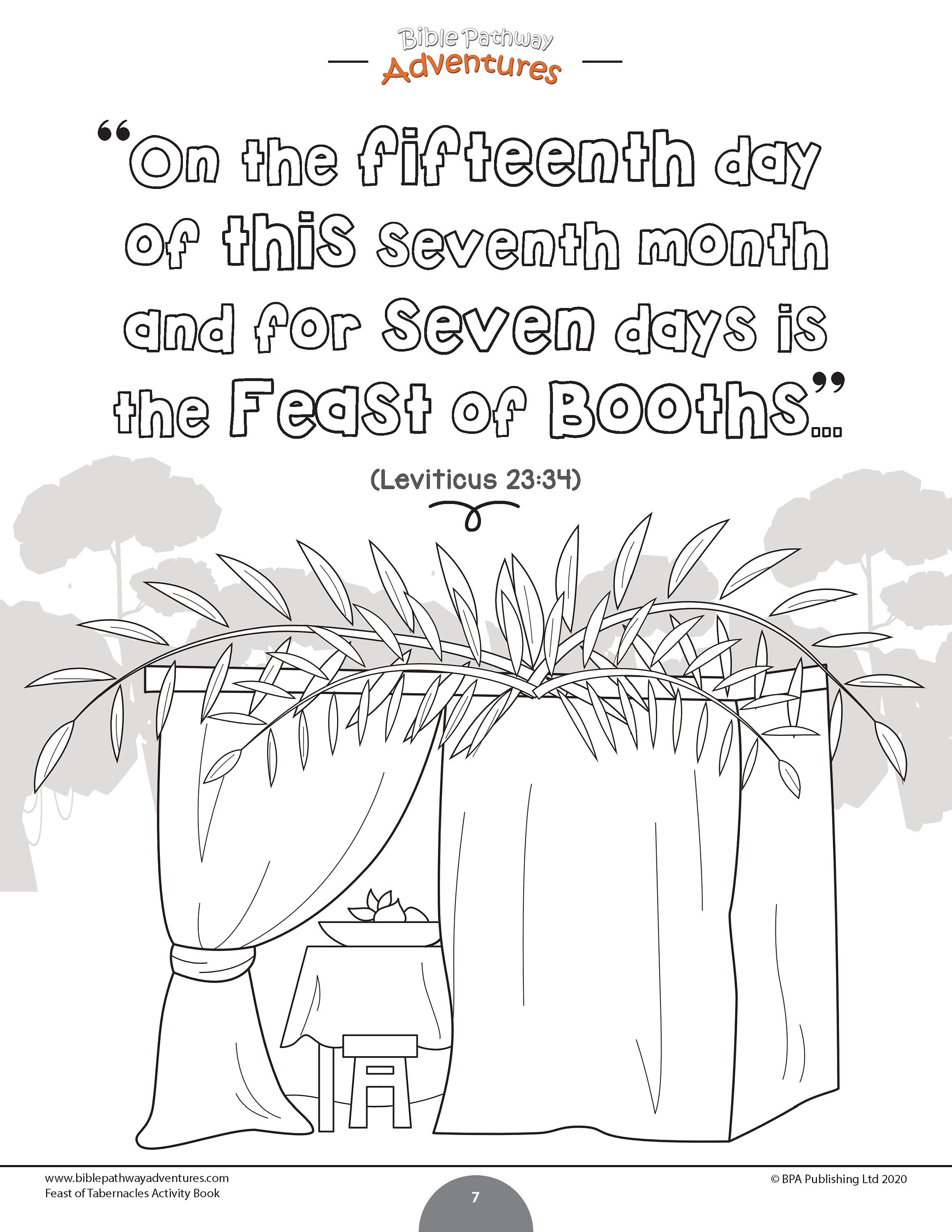 Feast of Tabernacles sukkot Activity Book - Etsy