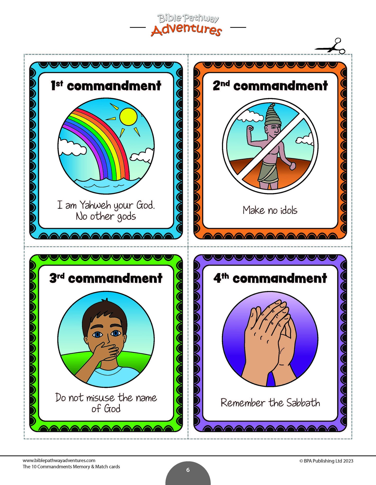 10 Commandments Memory & Match Card Games - Etsy Canada