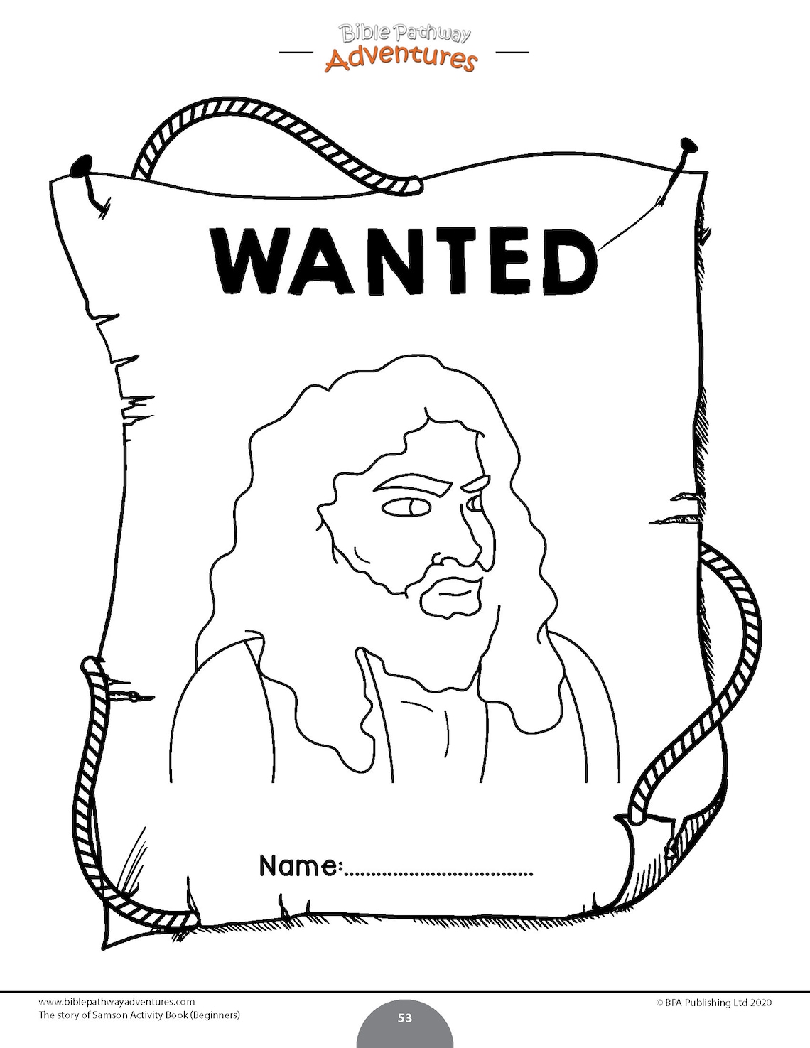 The Story of Samson Activity Book for Beginners - Etsy