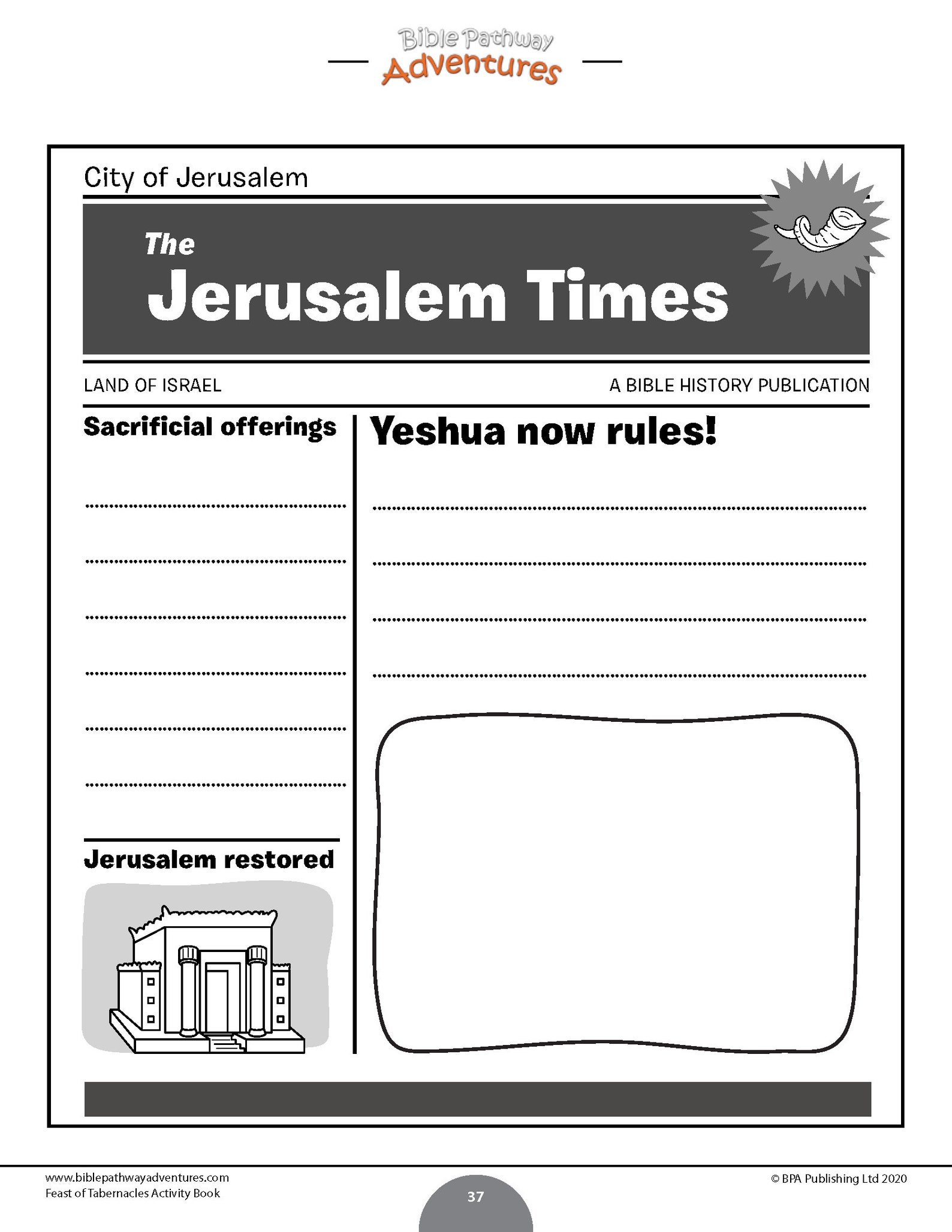 Feast of Tabernacles sukkot Activity Book | Etsy