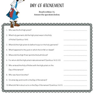 Day of Atonement Activity Book | Etsy