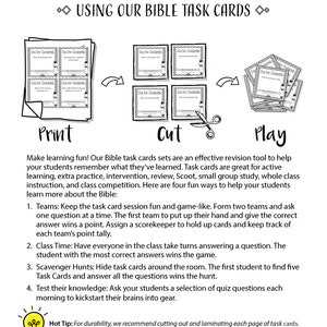 Bible Task Cards: Old Testament - Etsy