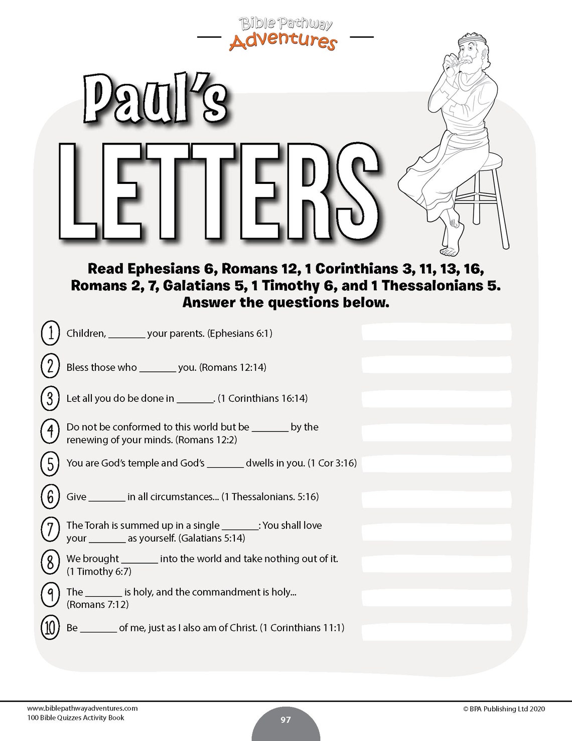 100 Bible Quizzes Activity Book - Etsy