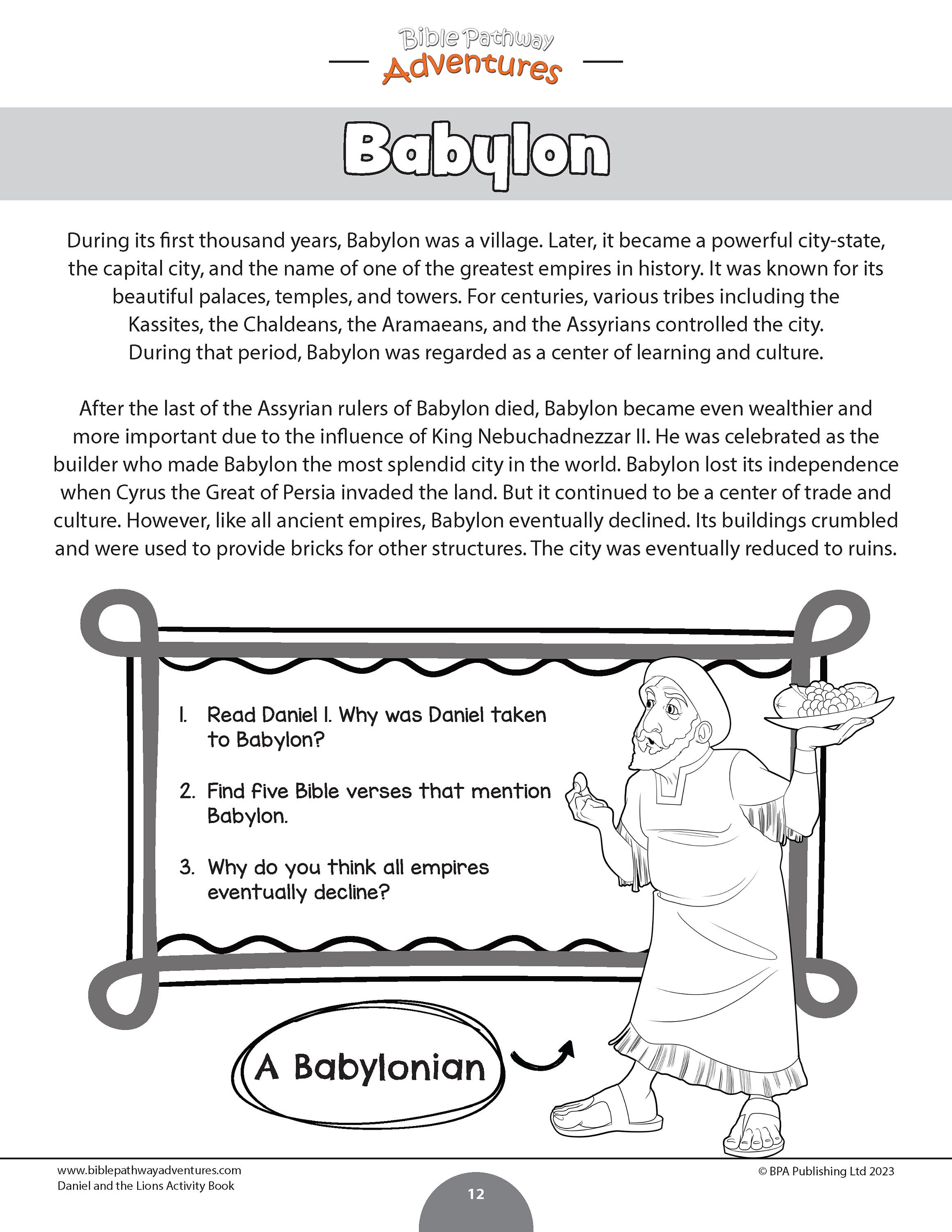 Bible Miracles: Daniel and the Lions Activity Book - Etsy