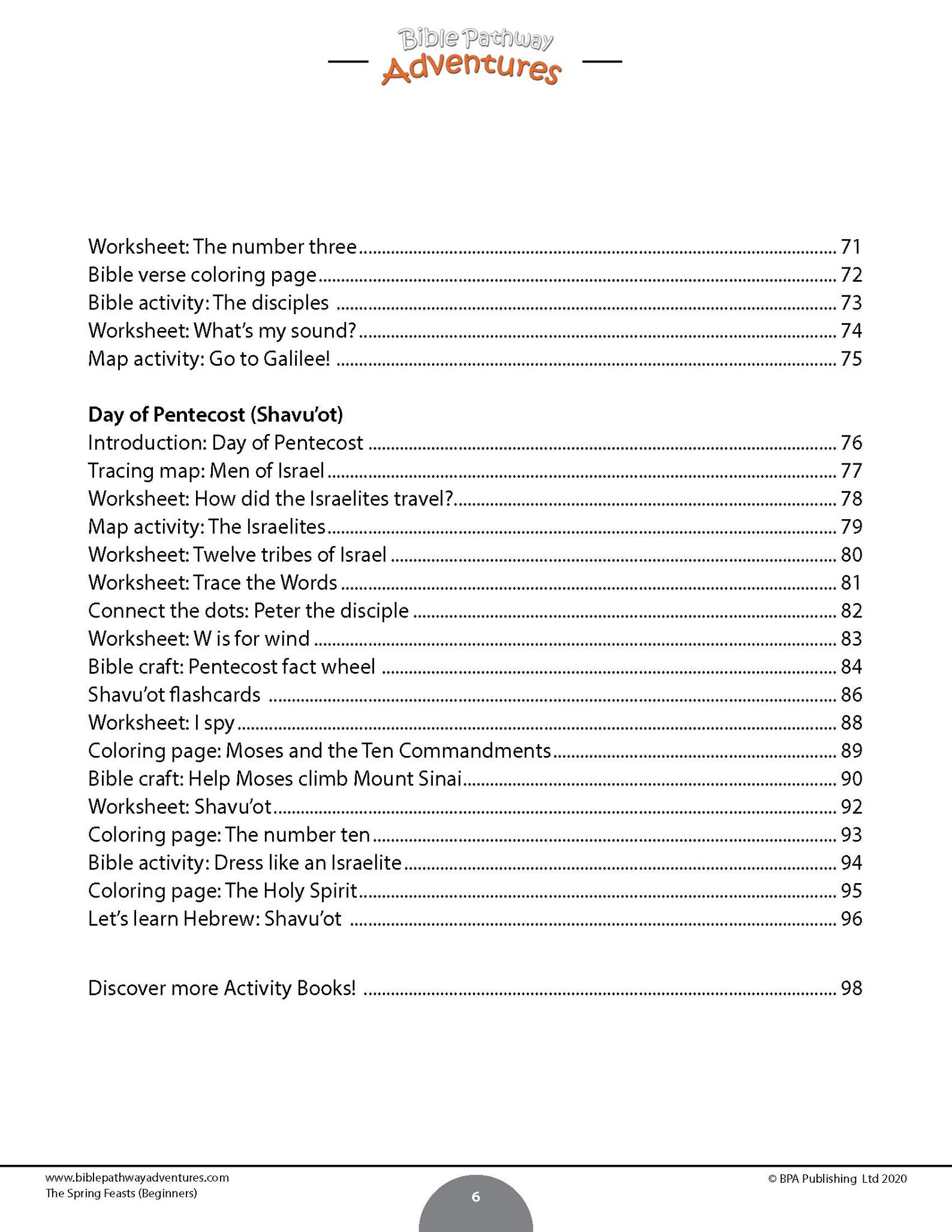 The Spring Feasts Activity Book for Beginners - Etsy