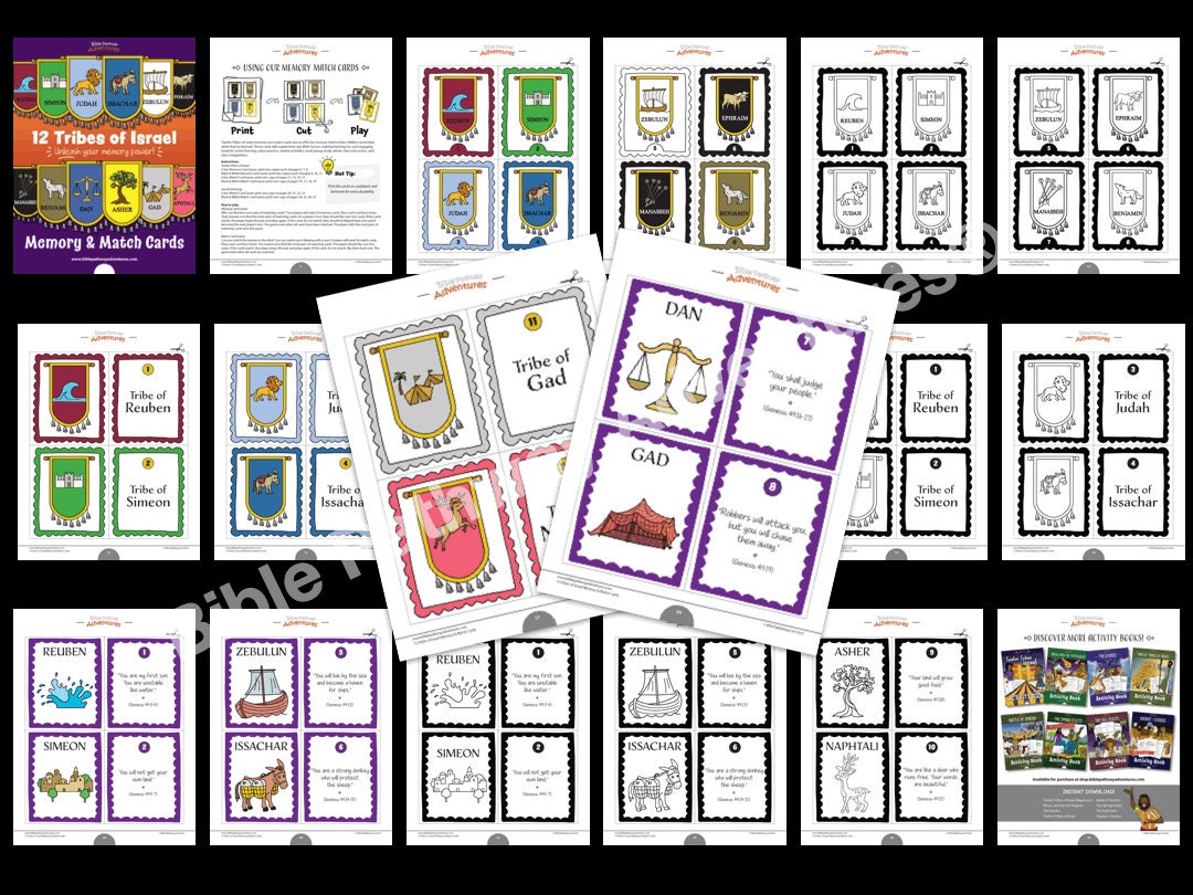 12 Tribes of Israel Memory & Match Cards - Etsy Canada