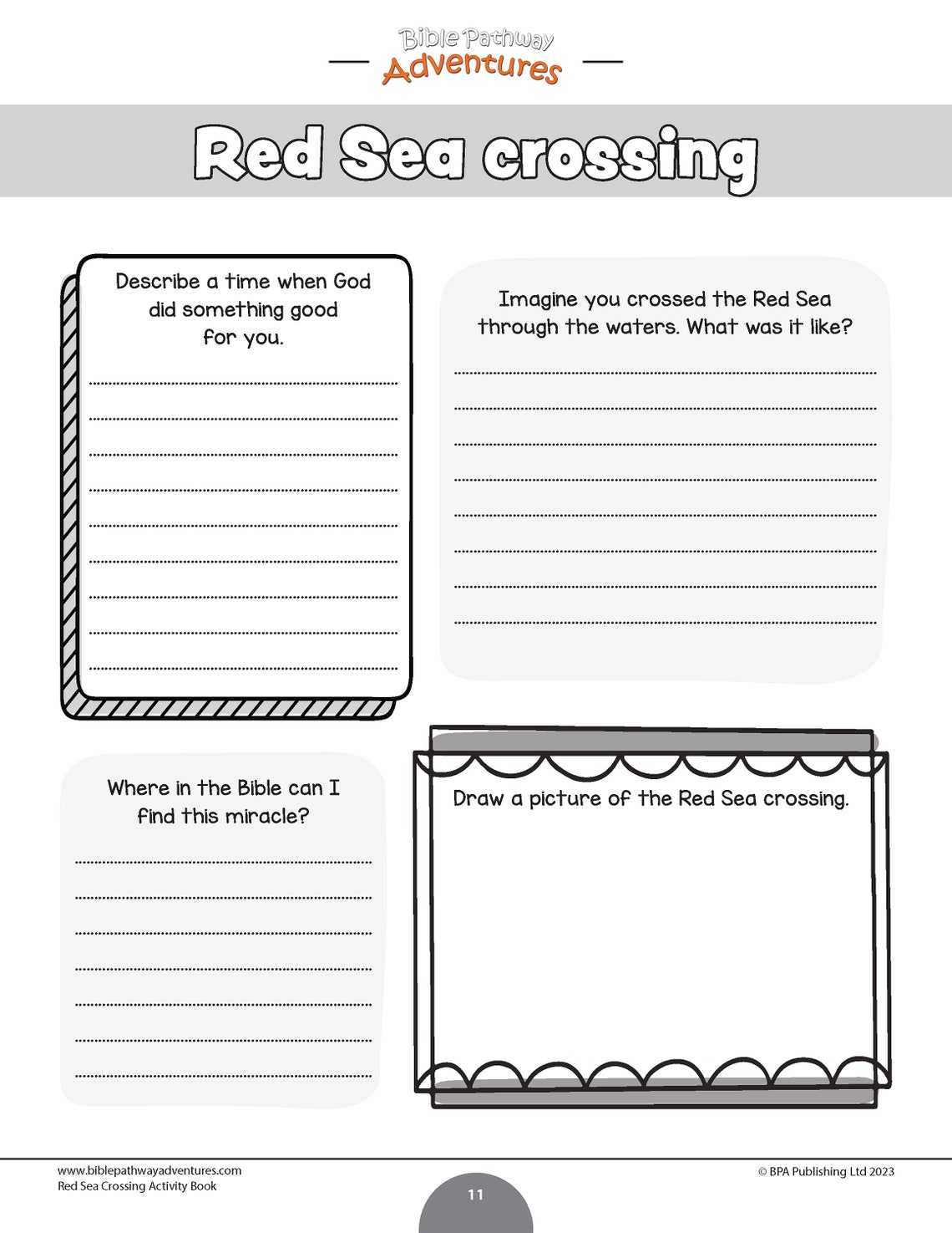 Bible Miracles: Red Sea Crossing Activity Book - Etsy