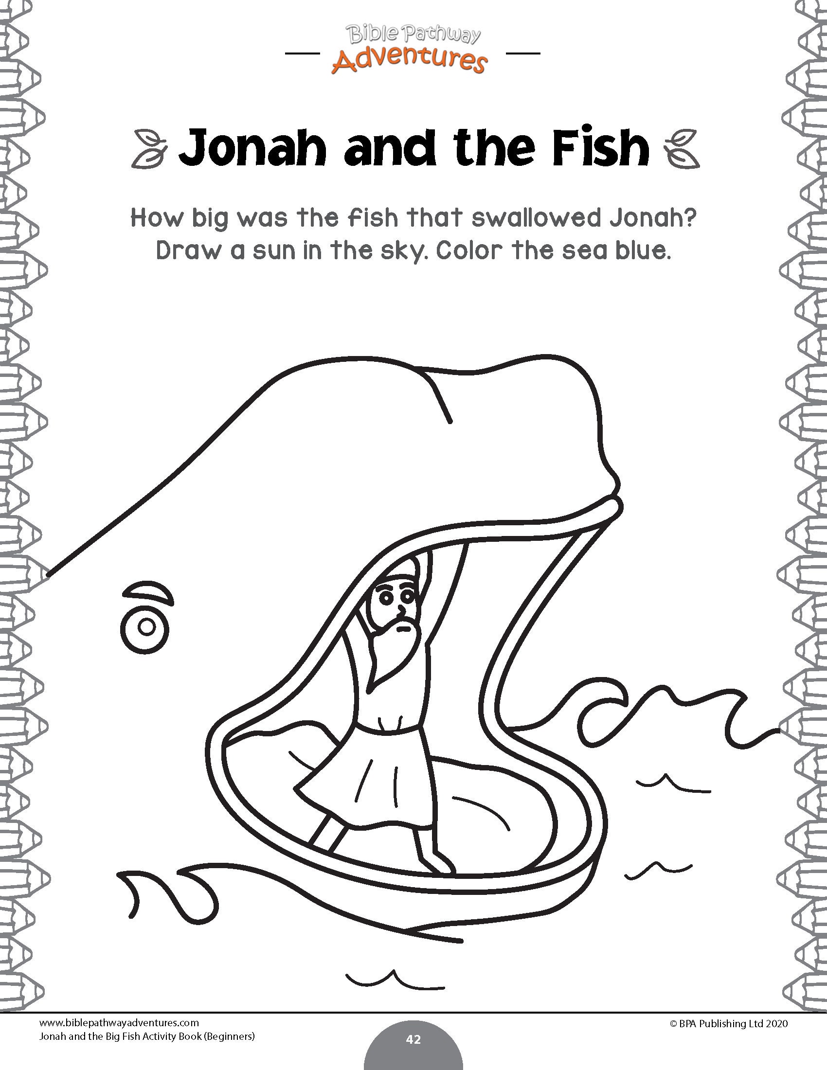Jonah and the Big Fish Activity Book for Beginners - Etsy