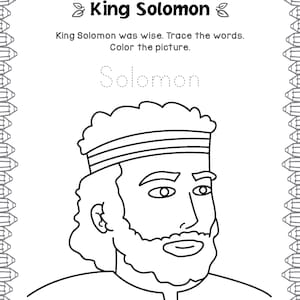 The Story of Solomon Activity Book for Beginners - Etsy