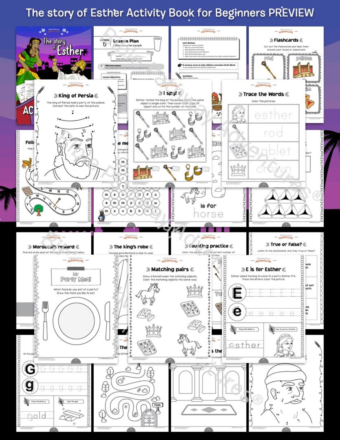 The Story of Esther Activity Book for Beginners - Etsy