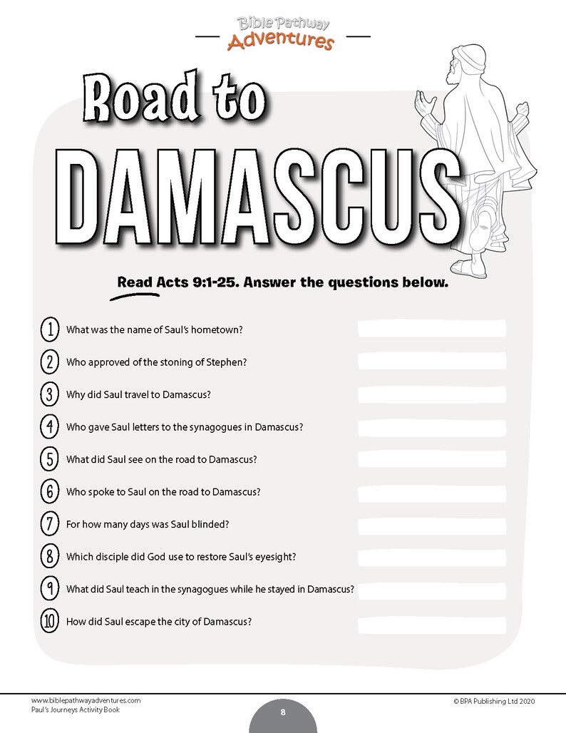 BUNDLE: Paul the Apostle Activity Books - Etsy