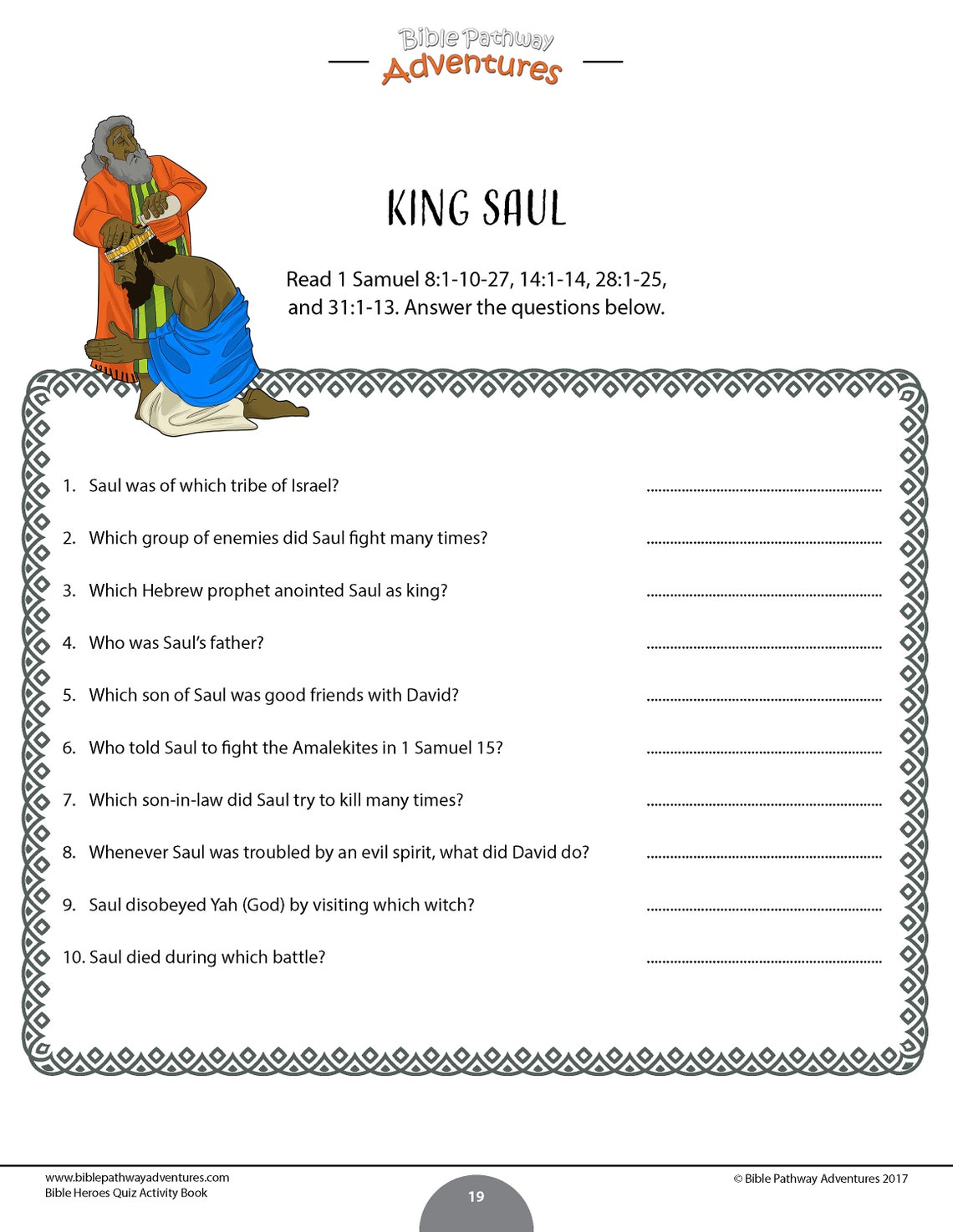 Bible Heroes Quiz Book | Etsy