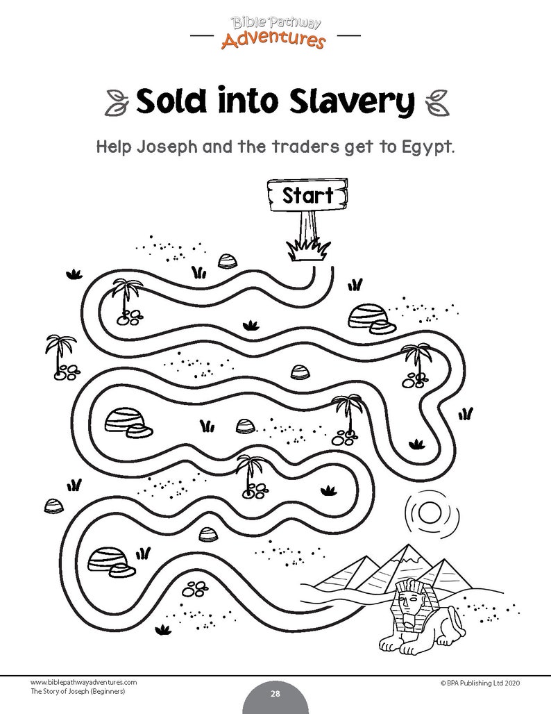 The Story of Joseph Activity Book for Beginners - Etsy
