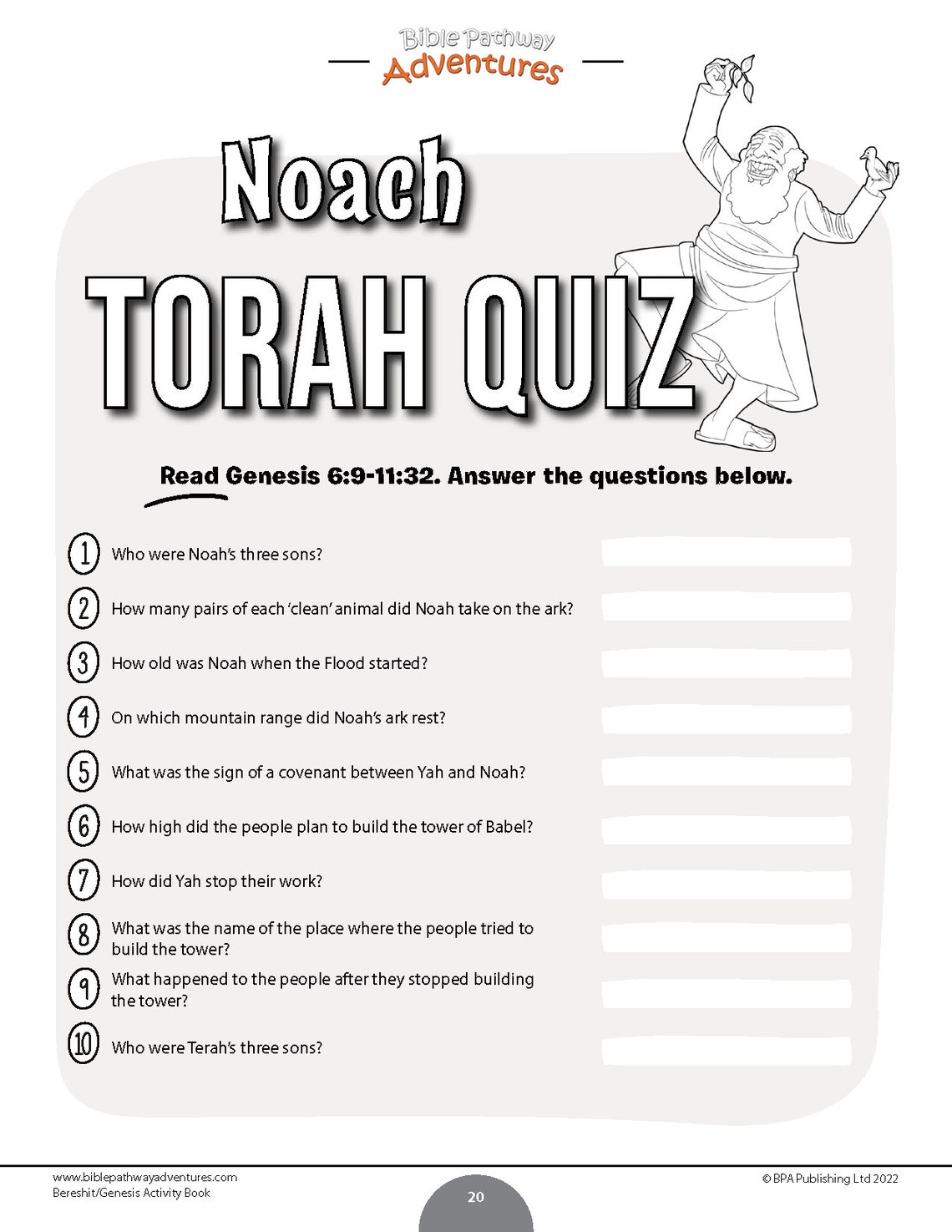 BUNDLE: Torah Portion Activity Books - Etsy