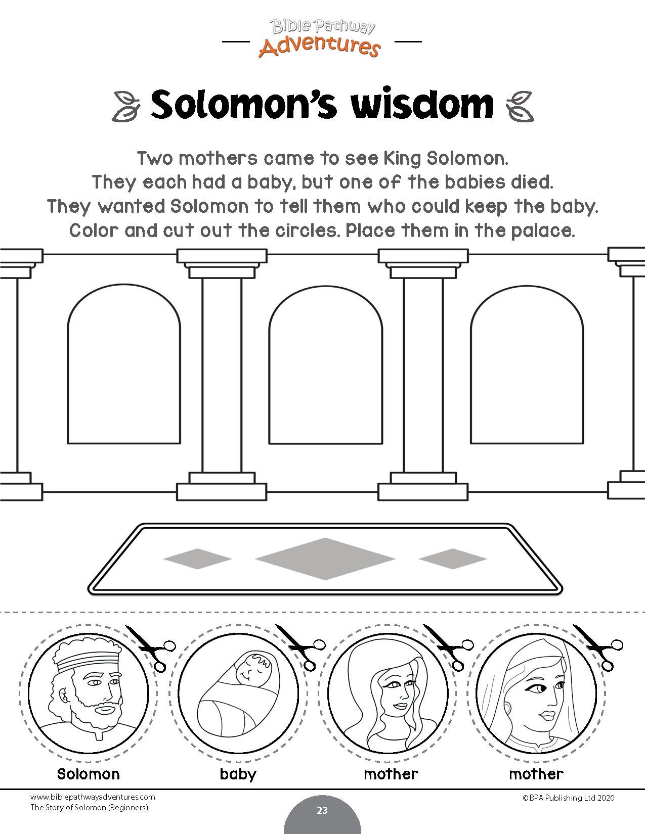 The Story of Solomon Activity Book for Beginners - Etsy