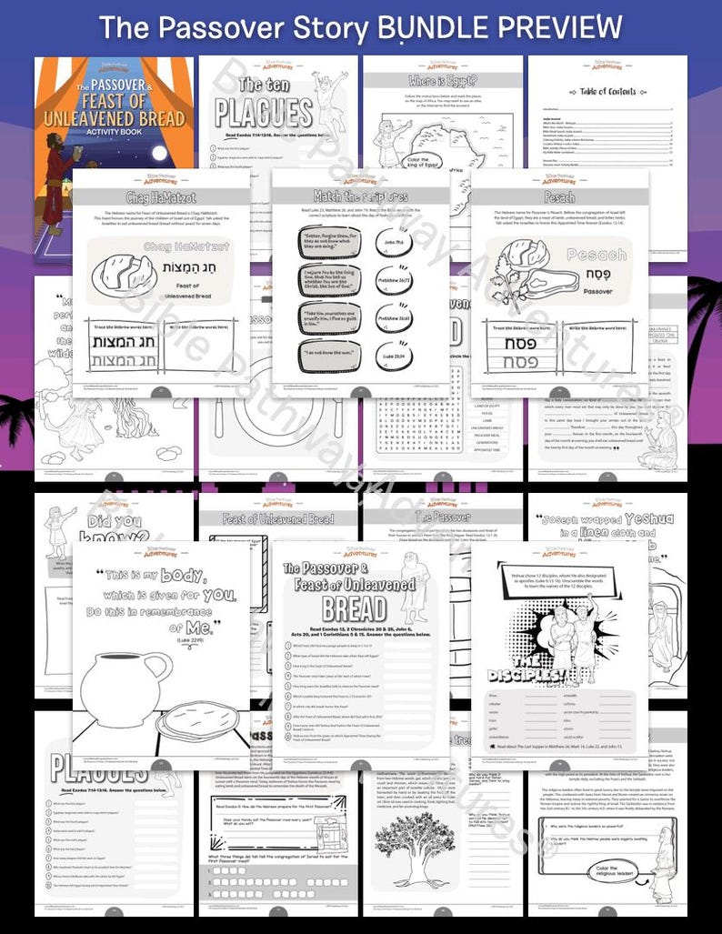 BUNDLE: the Passover Story Activity Books - Etsy