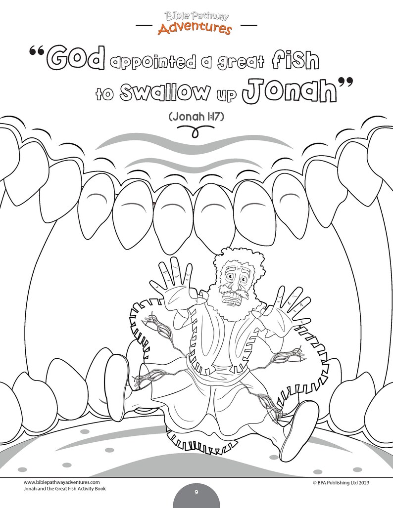 Bible Miracles: Jonah and the Great Fish Activity Book - Etsy