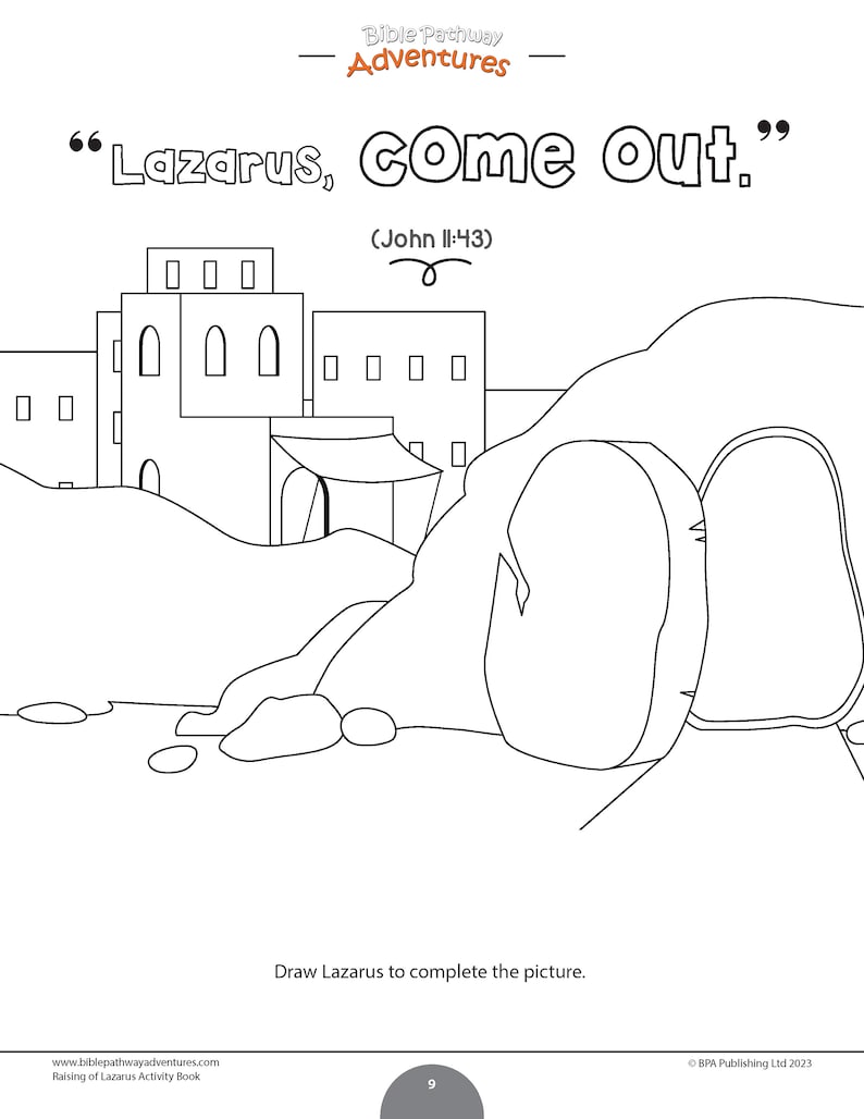 Bible Miracles: Raising of Lazarus Activity Book - Etsy