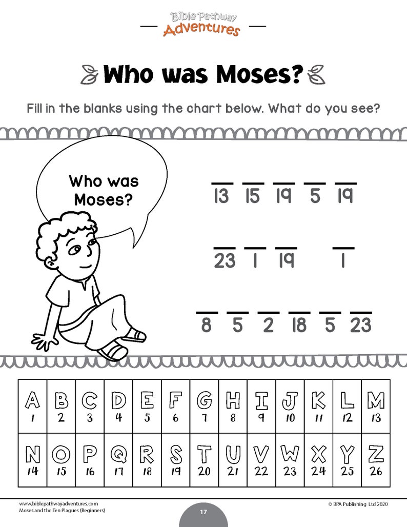 Moses and the Ten Plagues Activity Book | Etsy