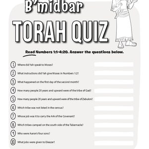 B'midbar / Numbers Torah Portion Activity Book - Etsy