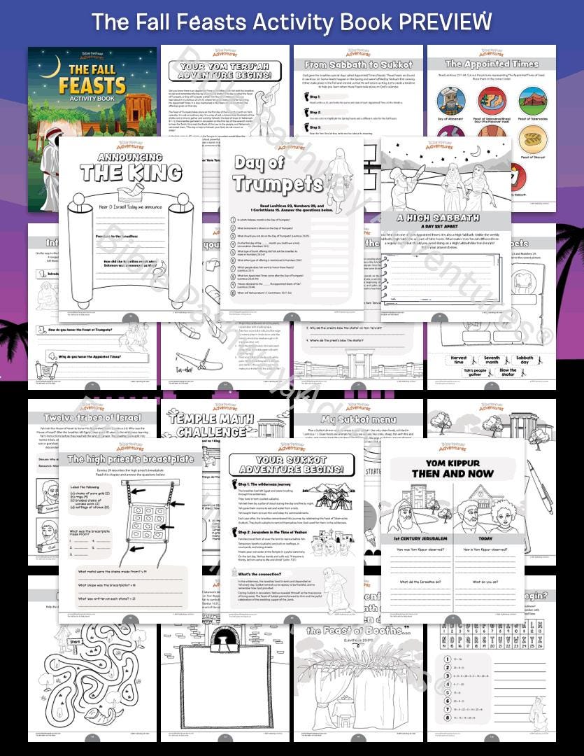 The Fall Feasts Activity Book: Trumpets, Atonement, and Sukkot - Etsy