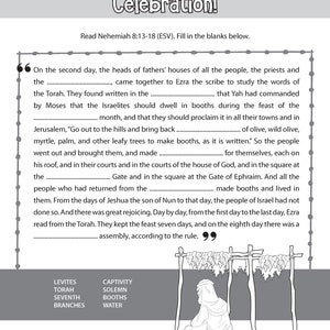 Feast of Tabernacles sukkot Activity Book - Etsy