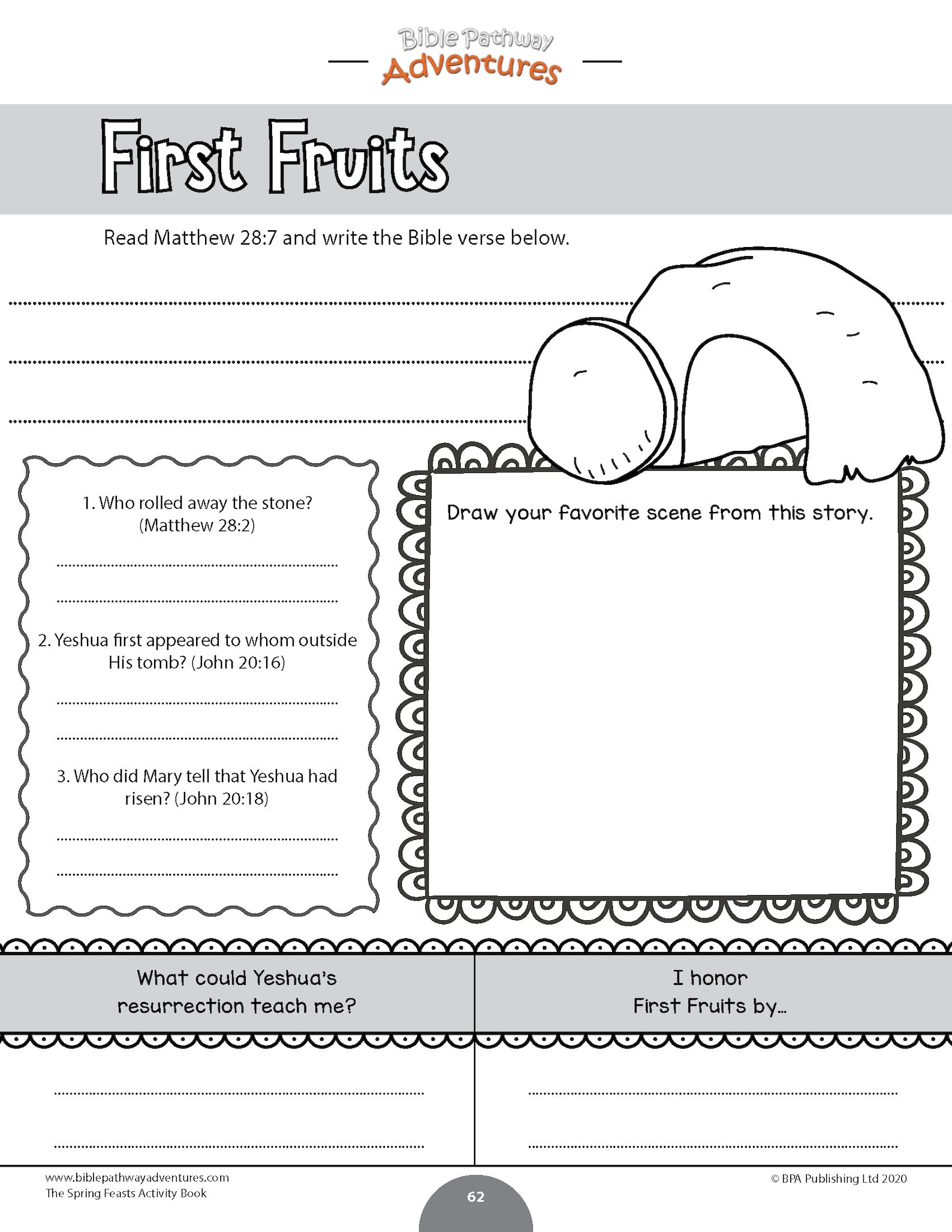 The Spring Feasts Activity Book: Passover First Fruits - Etsy