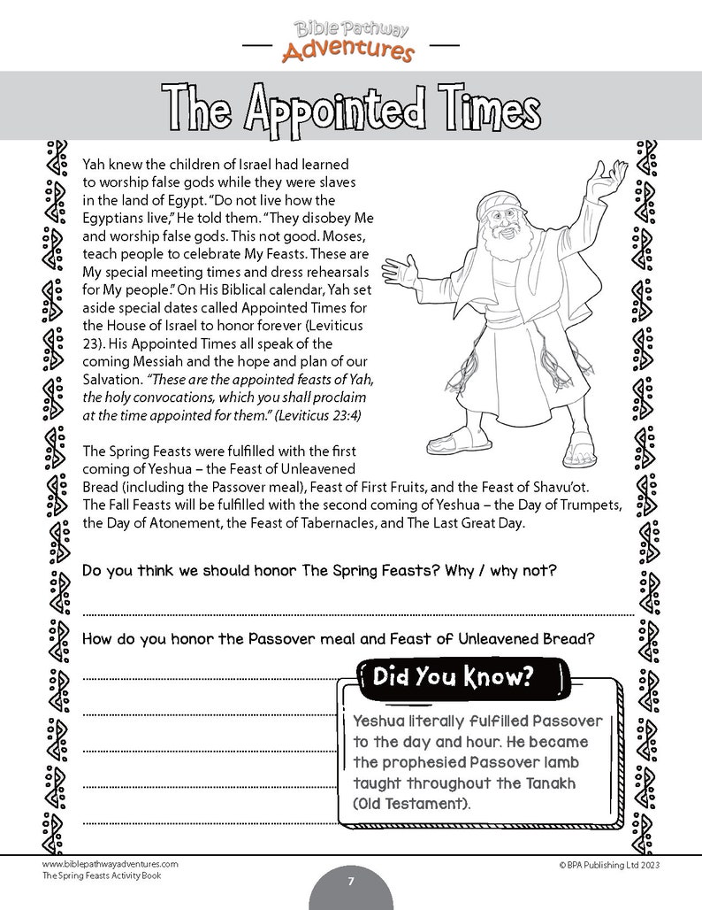 The Spring Feasts Activity Book: Passover First Fruits - Etsy