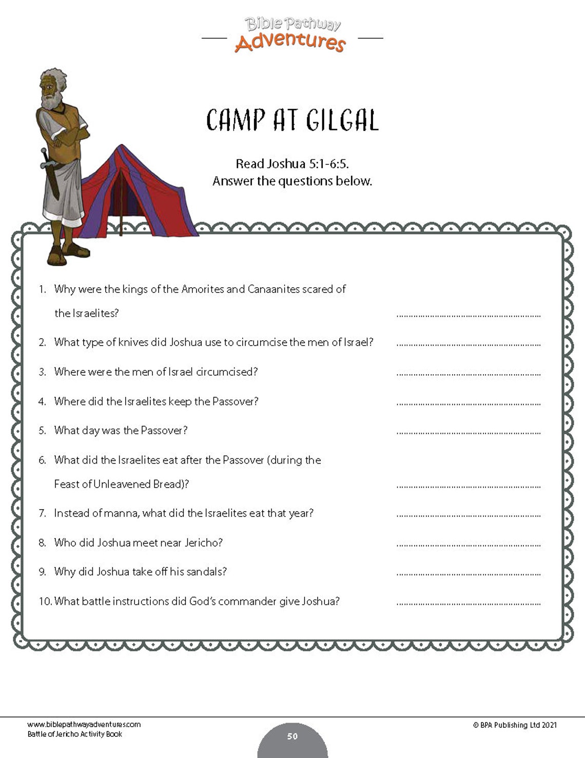 Battle of Jericho Activity Book - Etsy