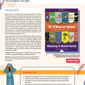 12 Tribes of Israel Memory & Match Cards - Etsy