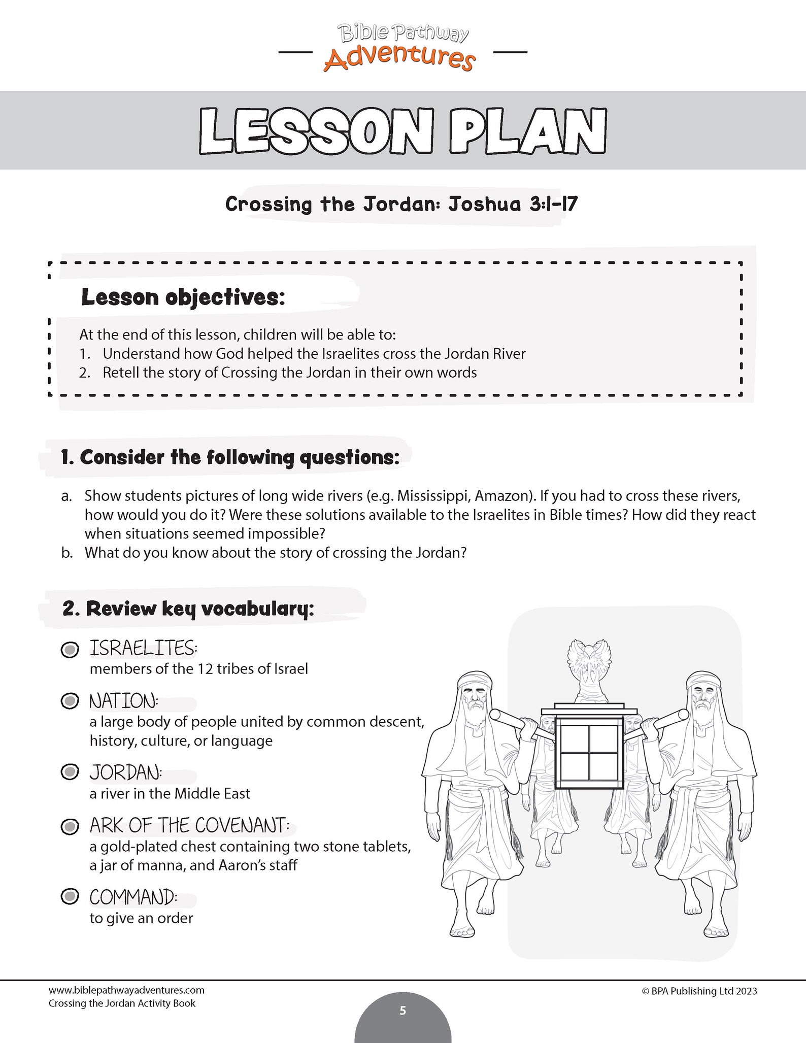 Bible Miracles: Crossing the Jordan Activity Book - Etsy