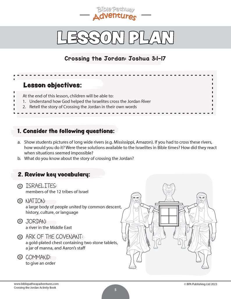 Bible Miracles: Crossing the Jordan Activity Book - Etsy