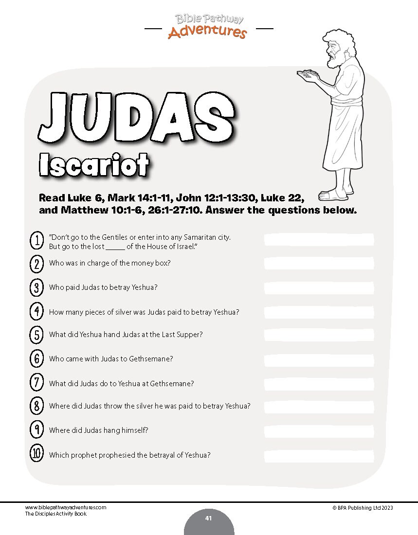 The Disciples Activity Book - Etsy