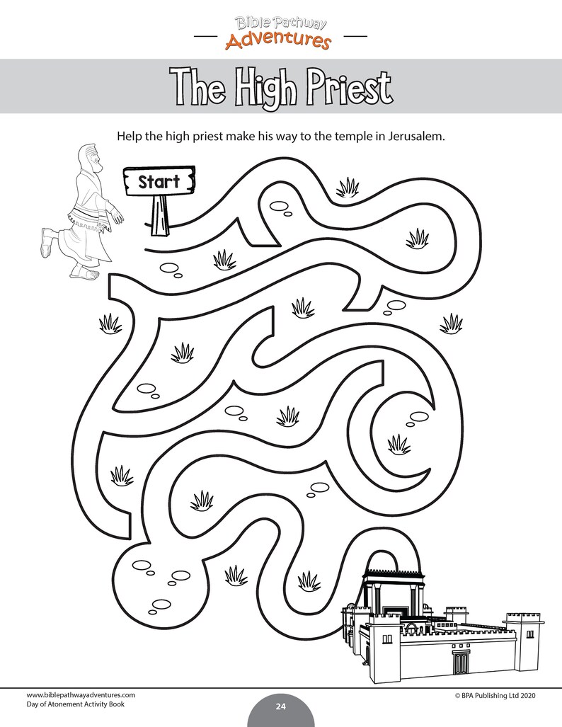 Day of Atonement Activity Book - Etsy