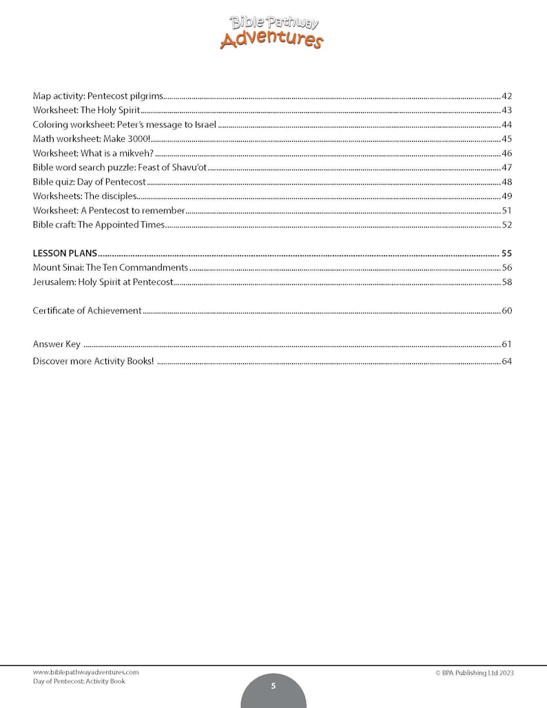 Day of Pentecost Activity Book - Etsy