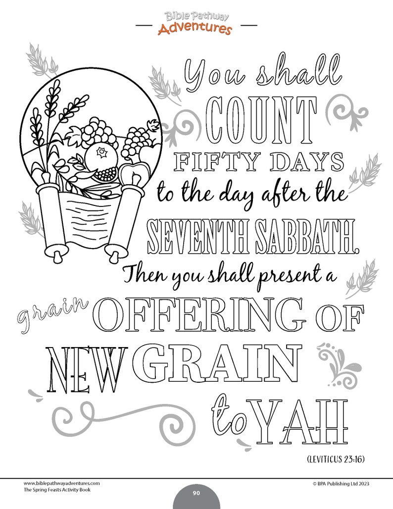 The Spring Feasts Activity Book: Passover First Fruits - Etsy