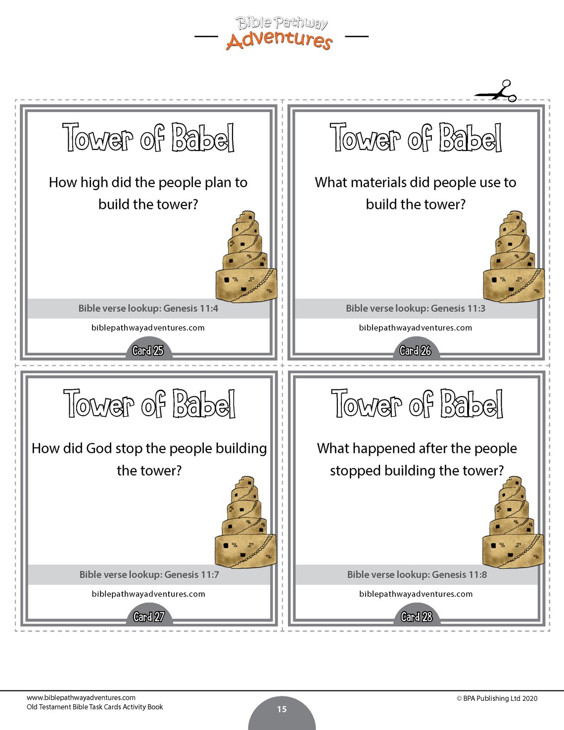 Bible Task Cards: Old Testament - Etsy